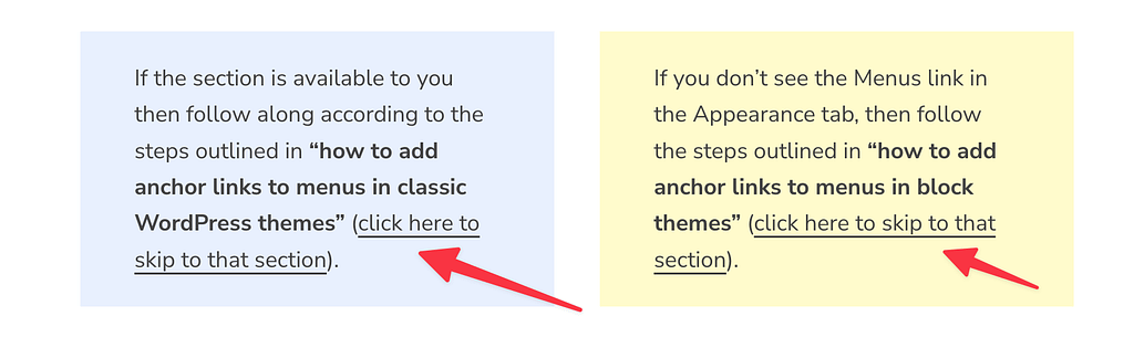 How to Link to Page Content From a WordPress Navigation Menu