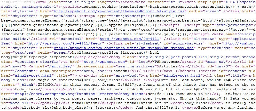 The Magic of WordPress' body_class