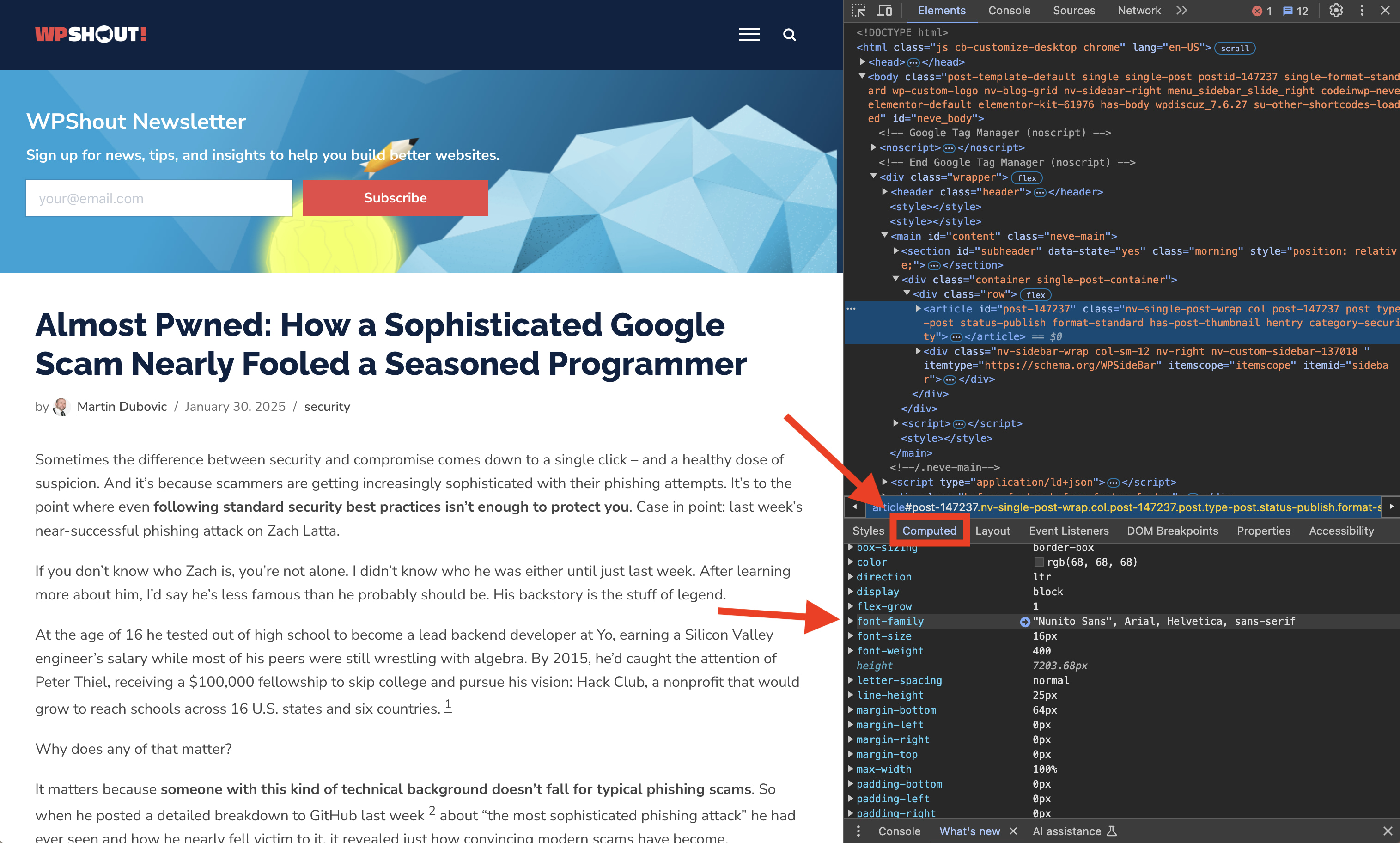 How to See What Fonts a Website is Using